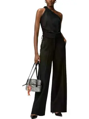 Pinko One-Shoulder Knot Detail Top Brown