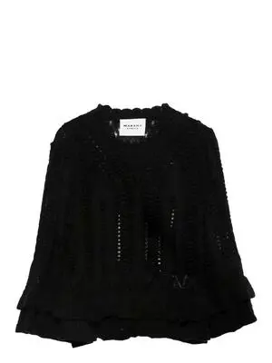 MARANT ETOILE Norma Ruffled Knit Sweater - Black