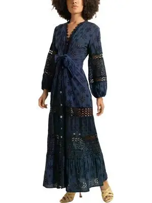 Temptation Positano Floral Print Maxi Dress - Blue
