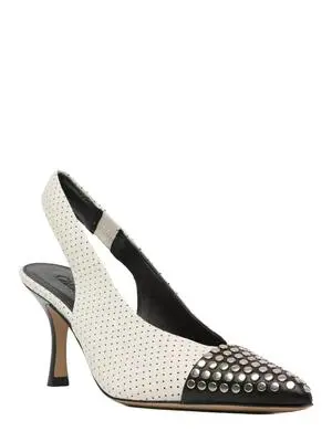 Chloé 75mm Alba Slingback Pumps With Stud Embellishment - Neutrals