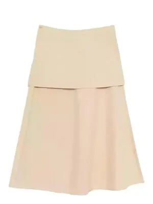 LESS A-line Midi Skirt - Neutrals