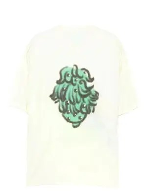 CROQUIS Graphic-print Pleated T-shirt - Yellow