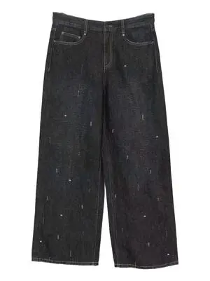 JNBY Pin Embellished Wide-leg Jeans - Blue