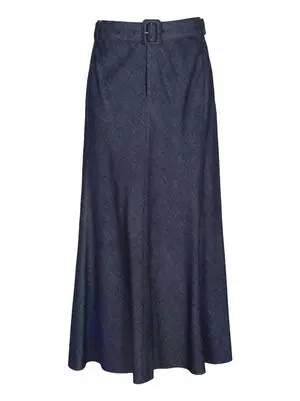 LESS LESS Denim Maxi Skirt With Detachable Belt