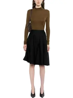 JNBY Asymmetric Pleated Midi Skirt - Black