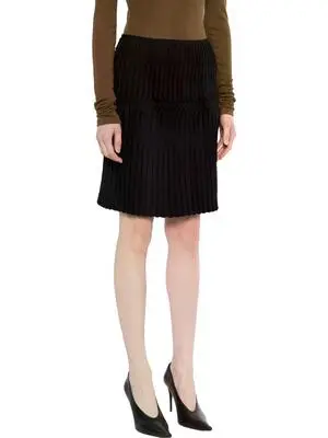 JNBY Geometric Pleated A-line Skirt - Black