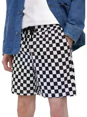 VANS Checkered Drawstring Shorts - Black