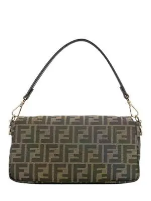 Fendi Jacquard Logo Shoulder Bag - Neutrals