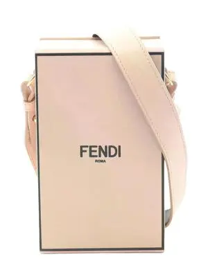 Fendi Fendi Leather Vertical Box Crossbody Bag Pink