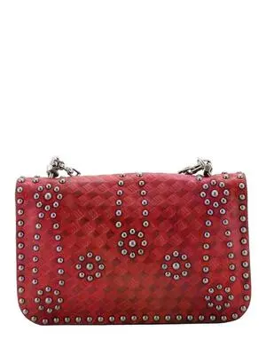 Dior Addict Studded Leather Flap Bag - Red