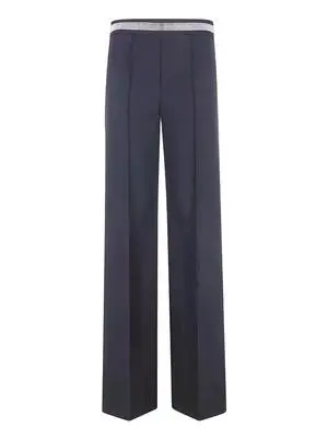 D.exterior Tailored Trousers With Silver-tone Trim - Blue