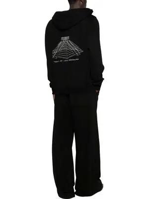 Rick Owens Hooded Printed Hoodie - Black