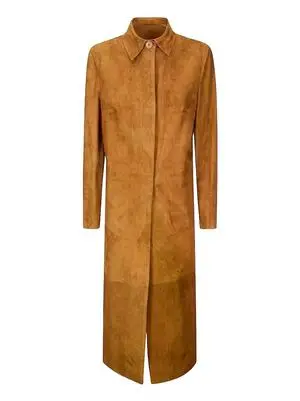 SALVATORE SANTORO Button Sheepskin Coat - Neutrals