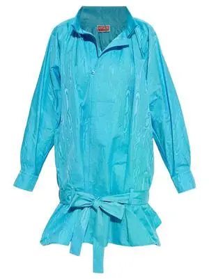 Kenzo Tie-detail Ruffled Dress - Blue