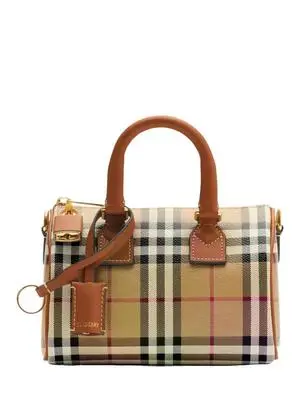 Burberry Burberry Mini Check Bowling Bag Neutrals