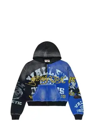VALE FOREVER Graphic Print Zip-up Hoodie - Black