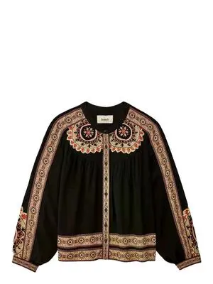 Ba&sh Valda Printed Button Blouse - Black