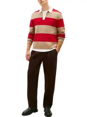 Tommy Hilfiger Striped Polo Shirt - Red