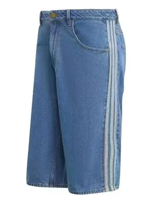 Adidas Side-stripe Denim Shorts - Blue
