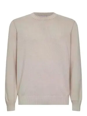 D4.0 Ribbed Crew-neck Sweater - Neutrals