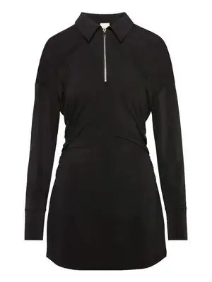 Calvin Klein Zipped Classic-collar Mini Dress - Black