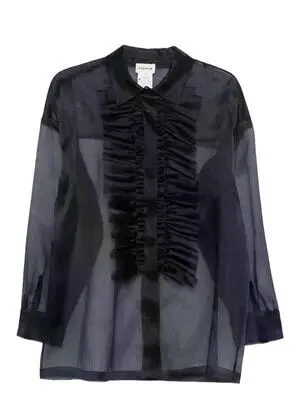 P.a.r.o.s.h Ruffled Sheer Shirt - Blue