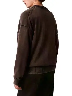 Calvin Klein Embroidered Crew Neck Jumper - Brown