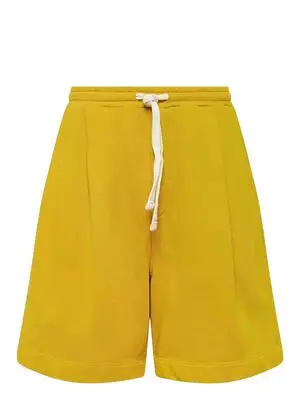 LANEUS Drawstring Fleece Shorts - Yellow