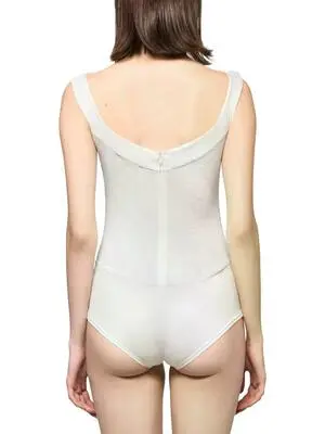 ATU BODY COUTURE Square-neck Sequin Bodysuit - White