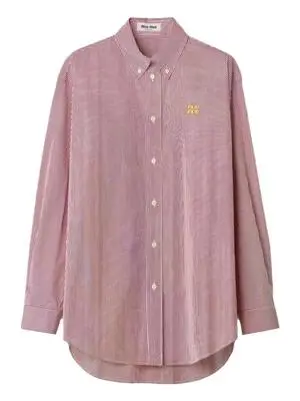 Miu Miu Striped Buttoned Shirt - Red