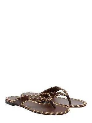 GIANVITO ROSSI Gianvito Rossi Zaira Leather Thong Sandals Brown