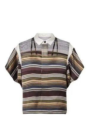 Sacai Sacai Striped Polo Shirt Multicoloured