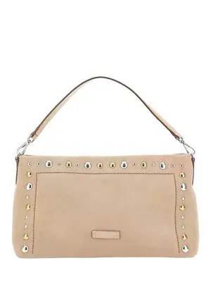 GIANNI CHIARINI GIANNI CHIARINI Elisa Suede Shoulder Bag With Gold And Silver Tone Hardware