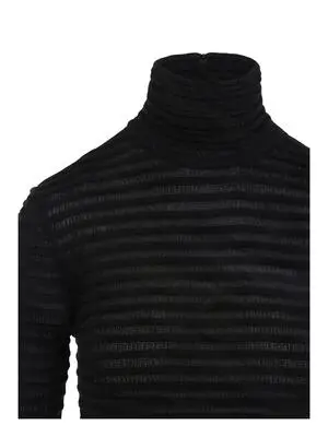 Valentino Garavani Ribbed Turtleneck Sweater - Black