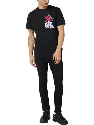 Philipp Plein Printed Round-neck T-shirt - Black
