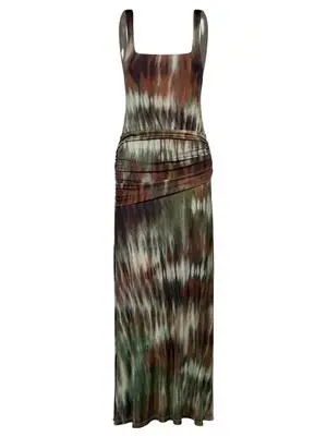 Johanna Ortiz Abstract Pattern Midi Dress - Brown