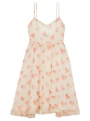 R13 Ruffled Printed Silk-chiffon Mini Dress - Neutrals