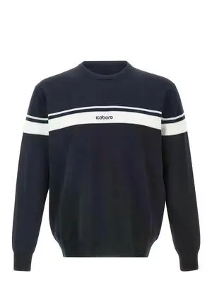 Iceberg Striped Logo Embroidered Sweater - Blue