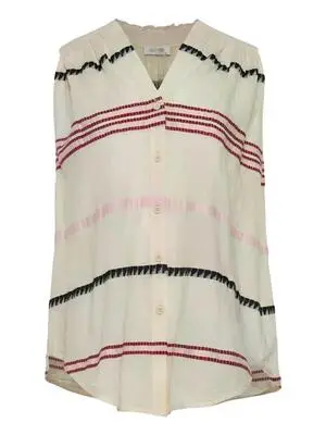 Devotion Striped Sleeveless Shirt - Neutrals