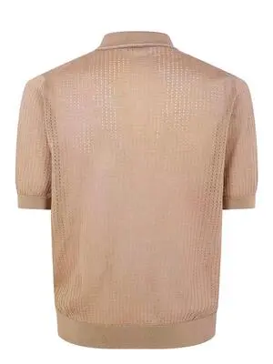 Tagliatore Perforated Polo Shirt - Neutrals