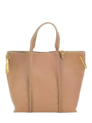 GIANNI CHIARINI Ribbed Grained Leather Tote Bag - Neutrals