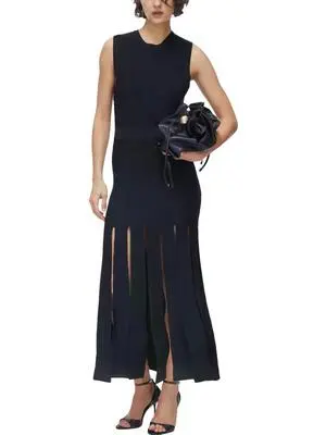 Liu Jo Fringed Knit Dress - Black
