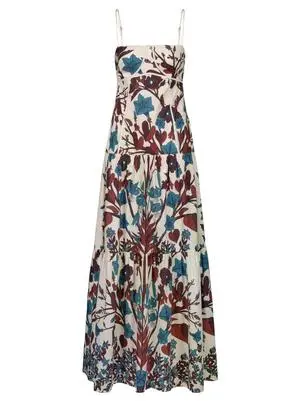 Johanna Ortiz Simbólico Floral-pattern Maxi Dress - Neutrals