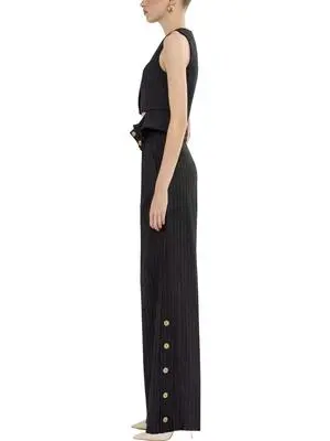 NISSA Pinstripe Palazzo Pants - Blue