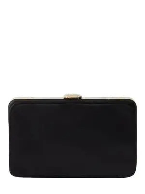 Prada Satin Mini-clutch With Shoulder Strap - Black