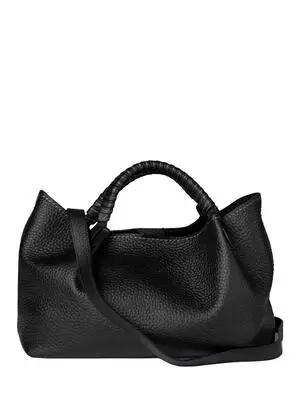VISONA` Visona Mia Tote Bag With Braided Handles - Black