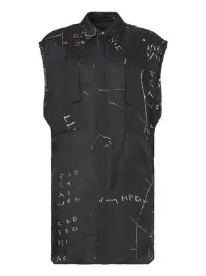 Rick Owens Jumbo Printed Sleeveless Shirt - Black