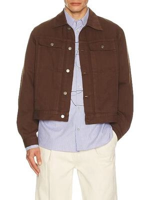 LE17SEPTEMBRE Denim Trucker Jacket - Brown