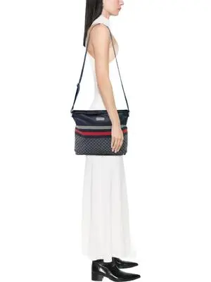 Gucci 2016-2026 Diamante Nylon Web Crossbody Bag - Blue
