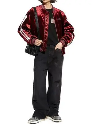 Amiri Bone Detail Bomber Jacket - Red